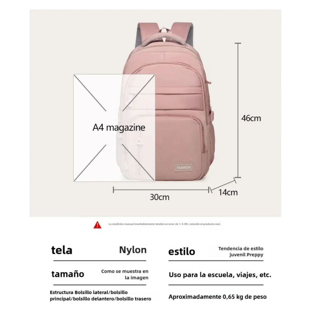 Mochila Bolso Escolar Rosada – Mi tienda